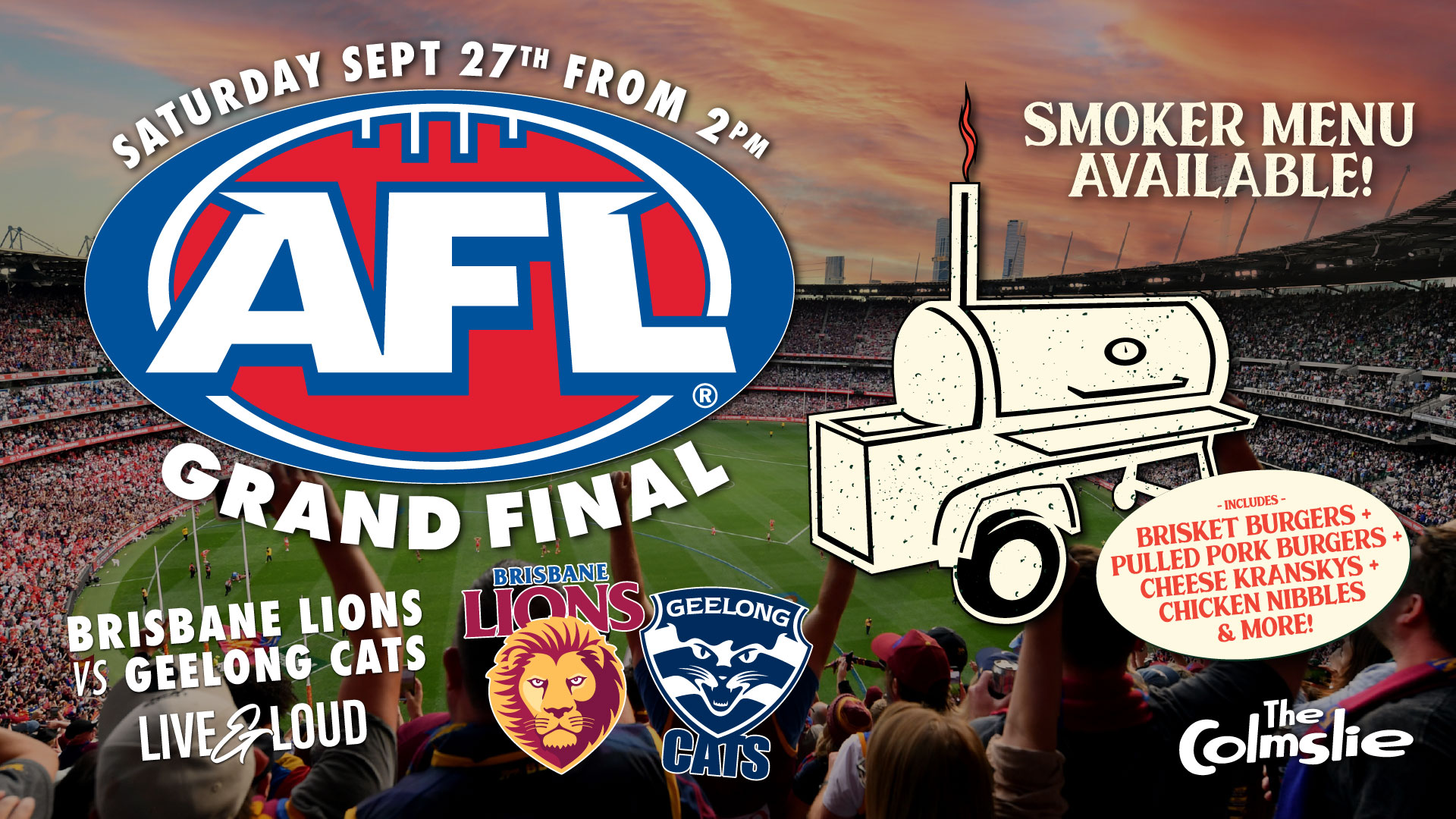 AFL Grand Final - Lions vs Cats - The Colmslie Hotel - Brisbane ...